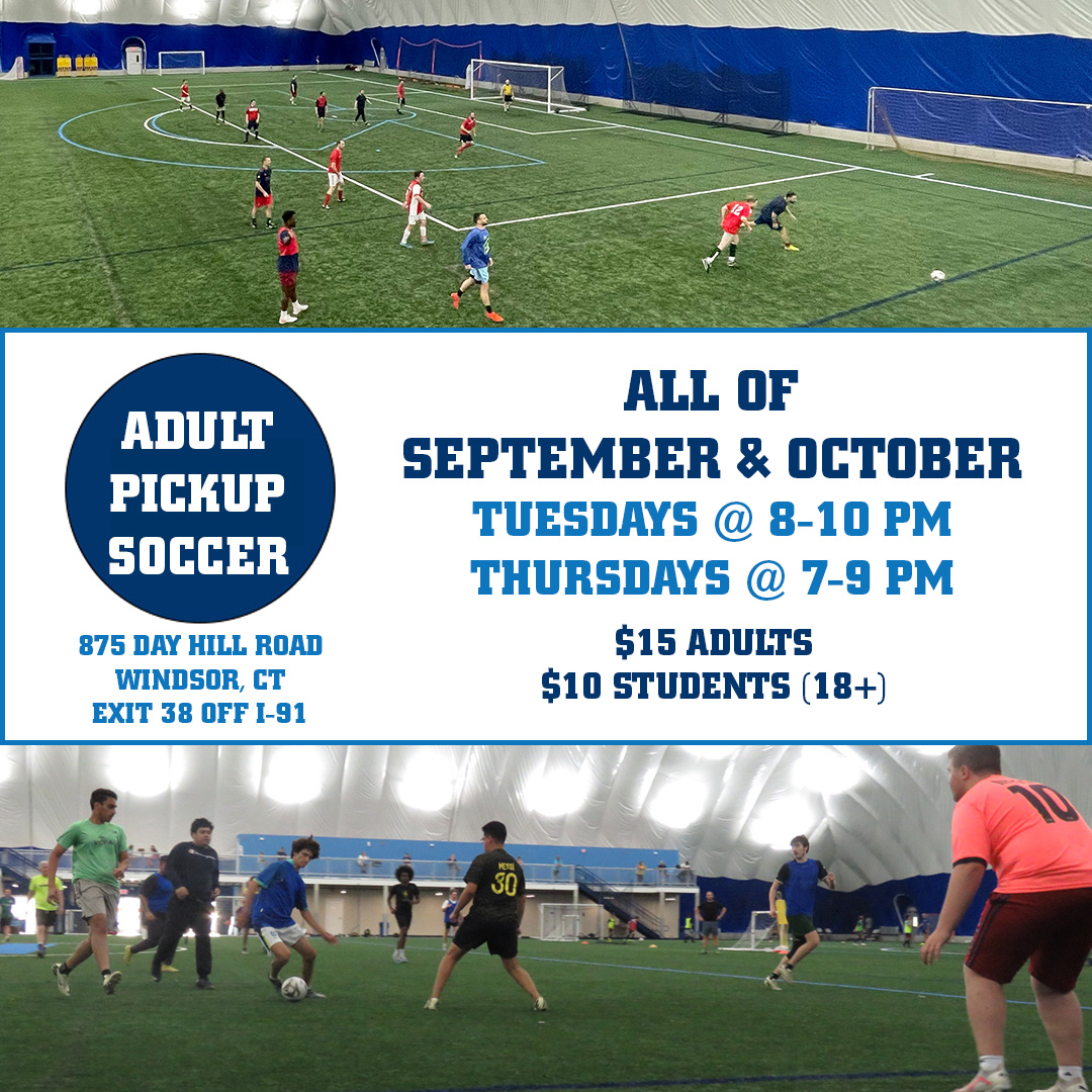 Adult Drop-In Soccer – Day Hill Dome